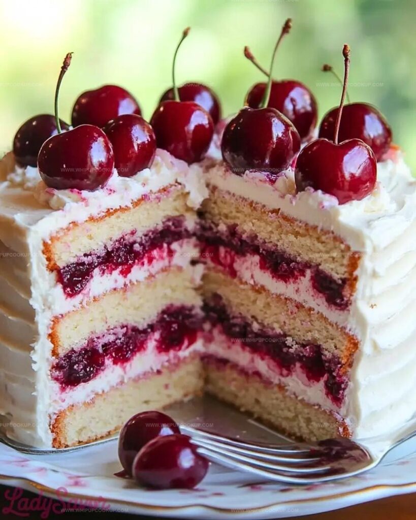 Dreamy Cherry Layer Cake Recipe with Luscious Cream Cheese Frosting ...
