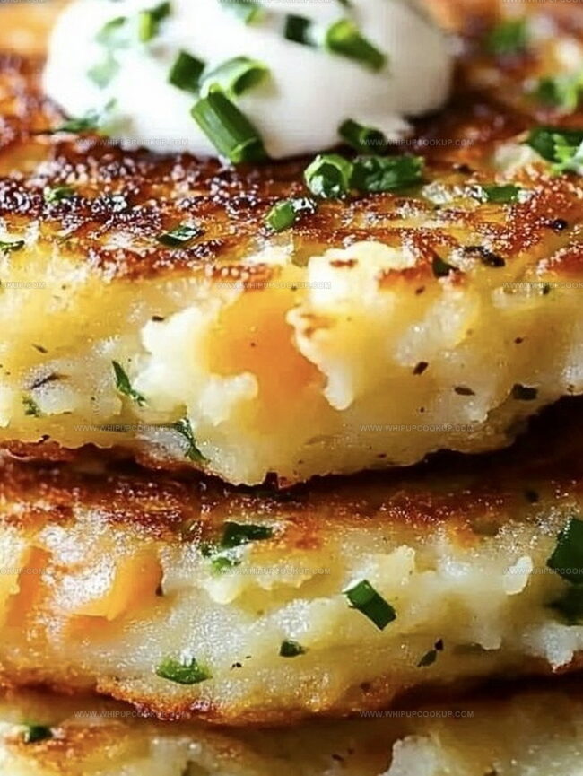 Irresistibly Crispy Loaded Mashed Potato Cakes Recipe - Whip Up Cook Up