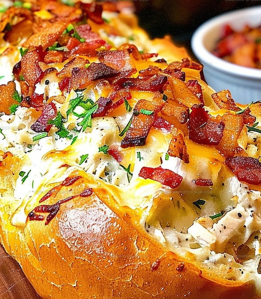 Easy Chicken Bacon Ranch Stuffed Bread Recipe for Dinner Fun - Whip Up ...