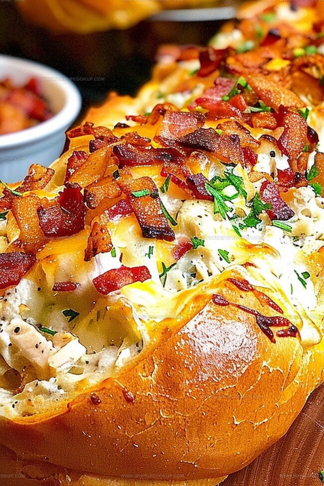 Easy Chicken Bacon Ranch Stuffed Bread Recipe for Dinner Fun - Whip Up ...